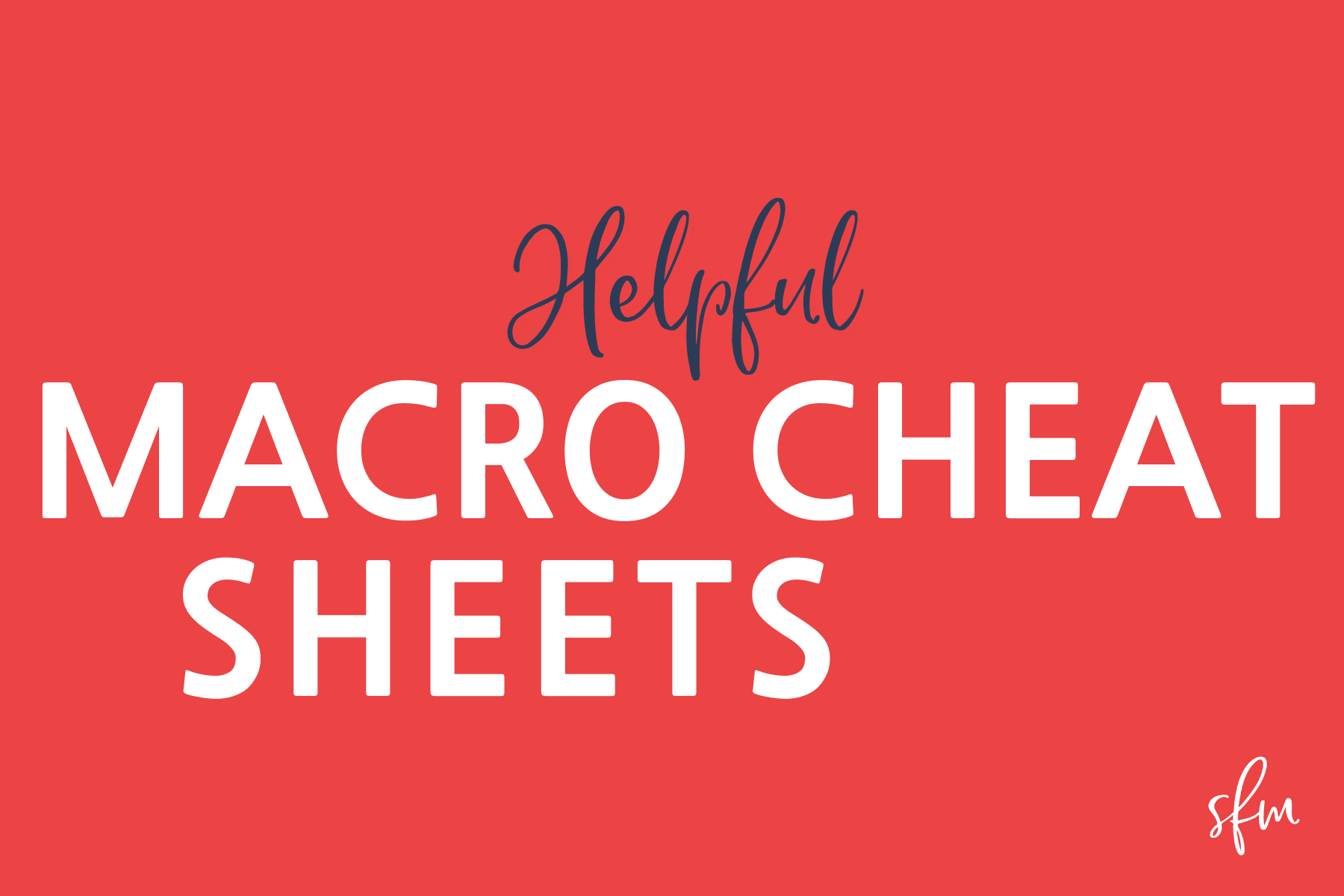 Macro Cheat Sheets for Logging Foods - Stay Fit Mom