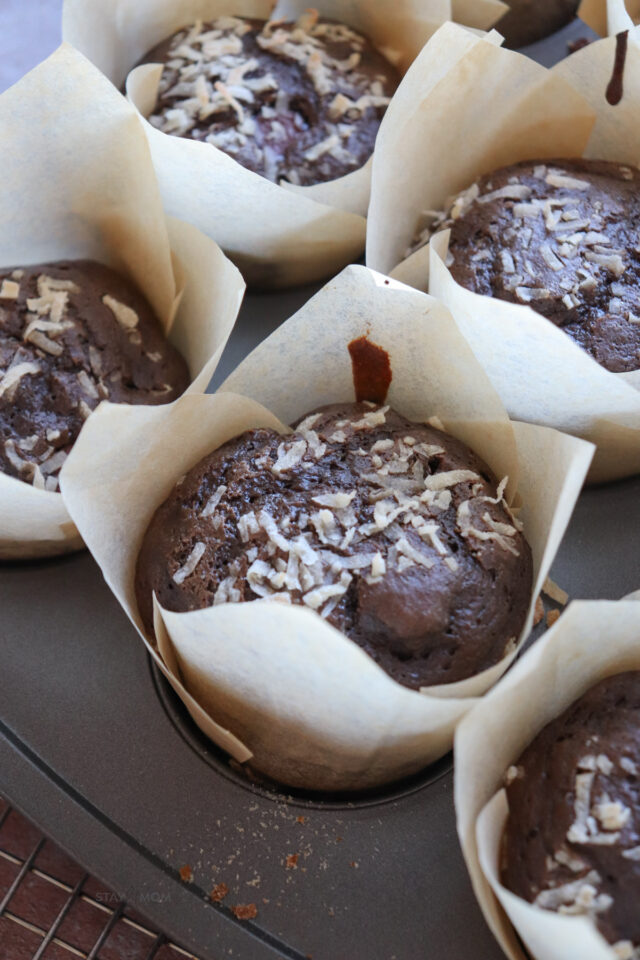 German Chocolate Protein Muffins - Stay Fit Mom