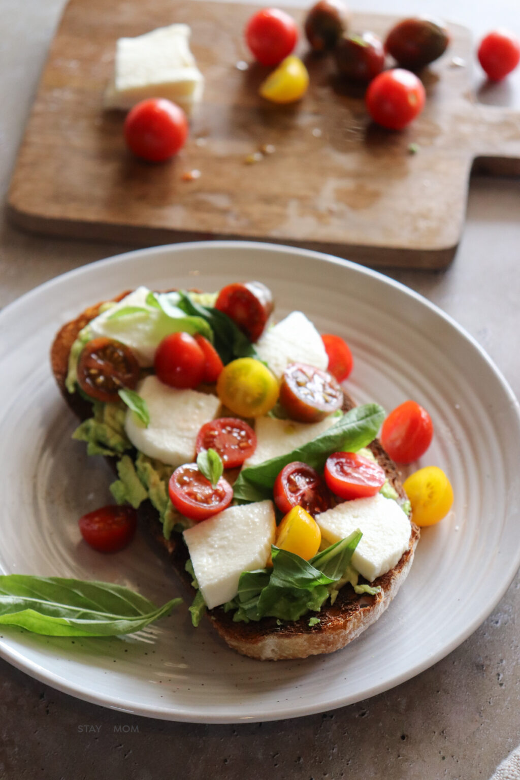 Tomato Basil Sourdough Toast - Stay Fit Mom